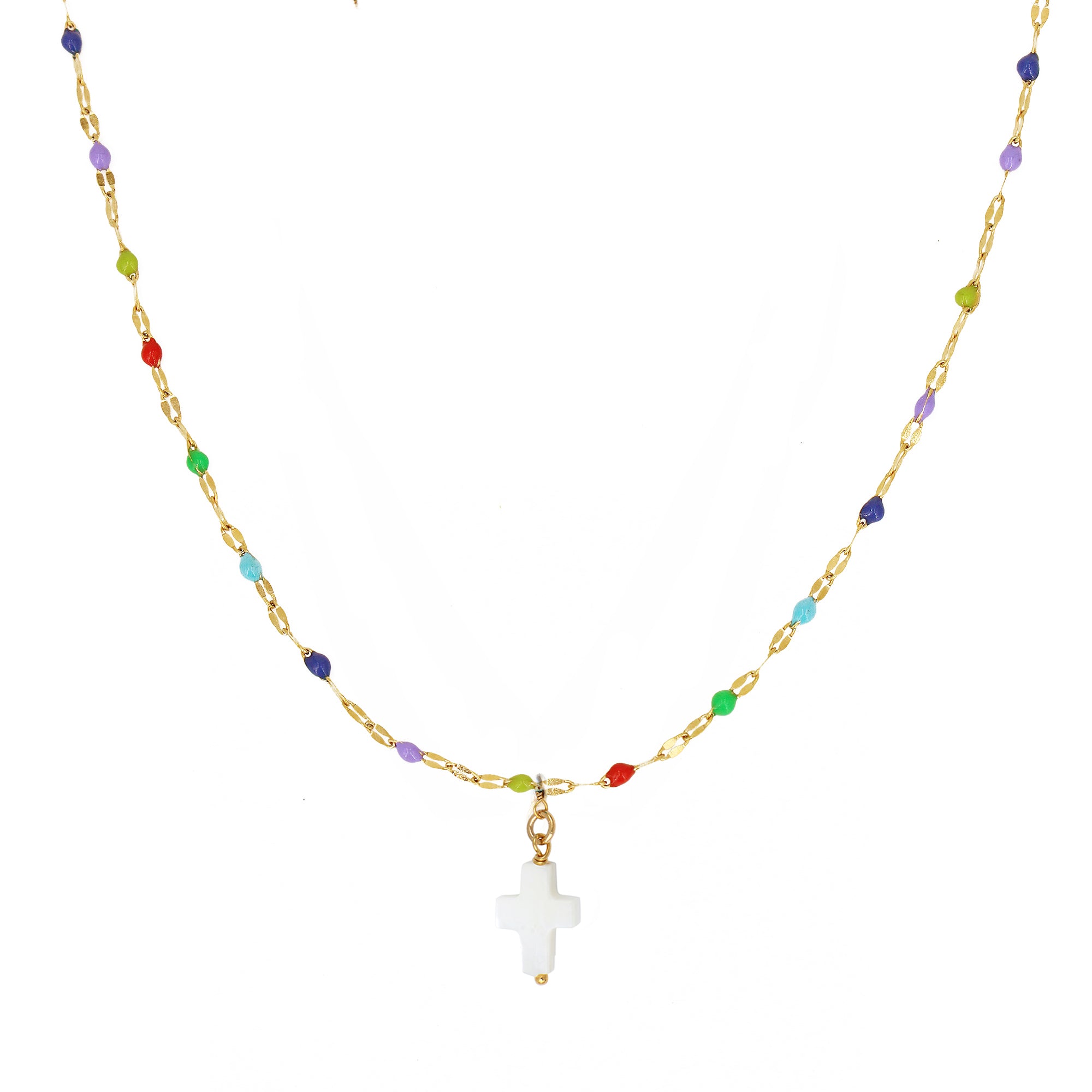 Collier cross multico – Nilaï Paris